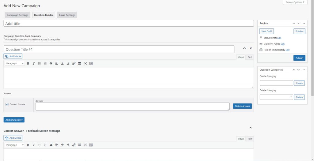 New Campaign – Question Builder Tab – Discover eLearning